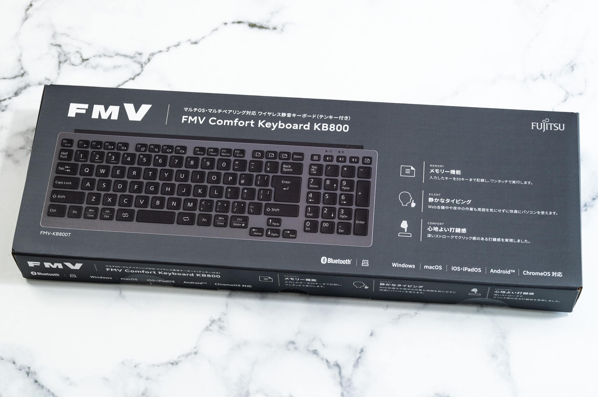 富士通の静音ワイヤレスキーボード！マルチデバイスで4台まで繋げるFMV Comfort Keyboard KB800をレビューします ...